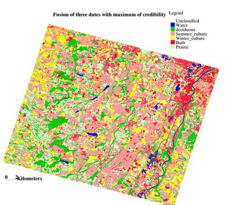 Fusion Map Of Three Dates Obtained With A Dsmt Icm Cr And With B Download Scientific