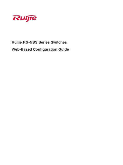 ruijie rg nbs series switches web based configuration guide pdf ip address world wide web