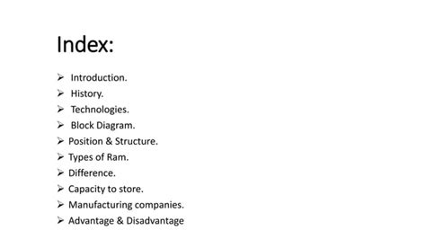 Random Access Memory Pptx