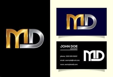초기 편지 Md 로고 디자인 벡터입니다 기업 비즈니스 아이덴티티에 대한 그래픽 알파벳 기호 프리미엄 벡터