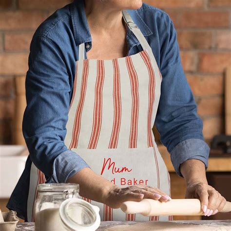 Personalised Striped Baking Apron By Dibor