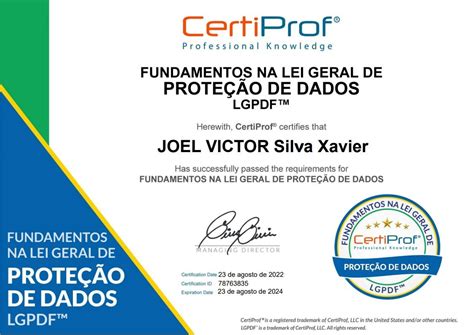 Joel Xavier On Linkedin Certiprof Proteçãodedados Lifetimelearner