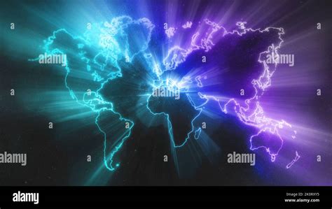 colorful world map on dark background colorful glowing world map