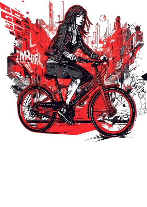 Ride in Style with Our Cyberpunk Bicycle Tee