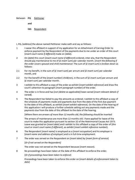 Butterworths Civil Precedents Paragraph 5618 Precedent Pdf Affidavit Government