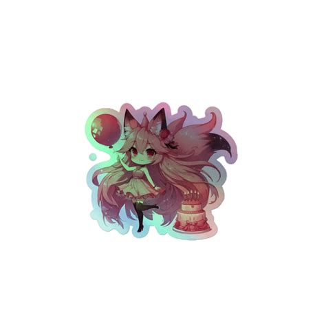 Chibi Fox Birthday Sticker Set Kitsunesamurai94