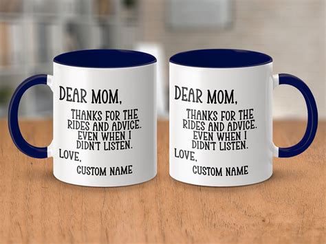 Personalized Mom Appreciation Mug Custom Name Dear Mom Thanks For