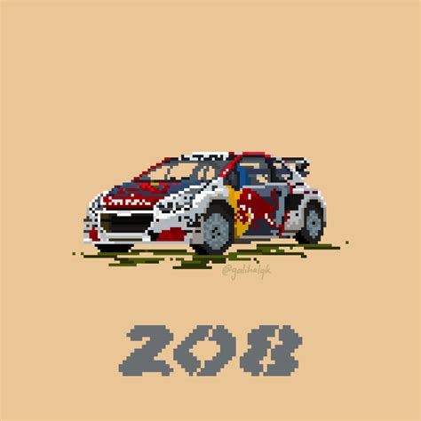 peugeot 208 wrx in pixel art r peugeot