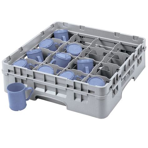 Cambro 16c414151 Camrack 4 14 Soft Gray 16 Compartment Full Size Cup Rack