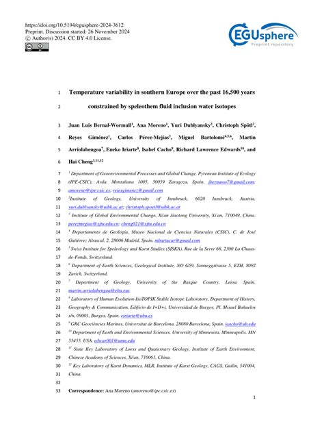 Pdf Temperature Variability In Southern Europe Over The Past 16 500 Years Constrained By