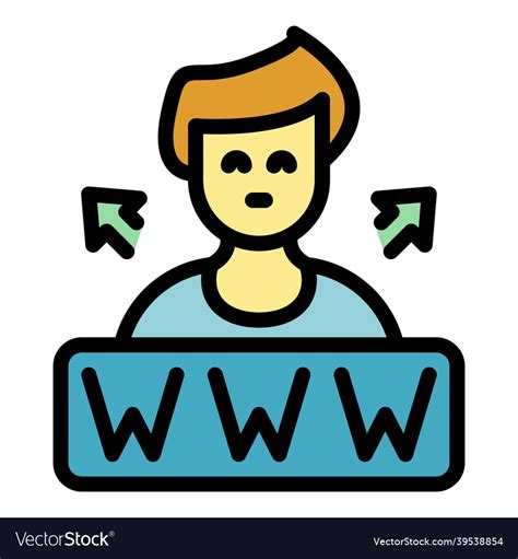 Web Interaction Icon Color Outline Royalty Free Vector Image