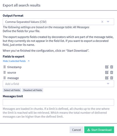 Export Search Results