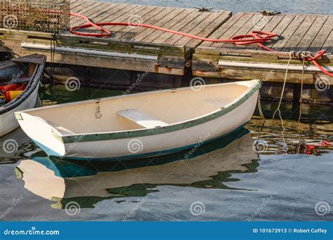 Reflected Dingy Stock Image Image Of Rockport Dock 101673913