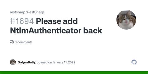please add ntlmauthenticator back · issue 1694 · restsharp restsharp · github