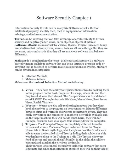 Chapter 1 Software Security Pdf Malware Computer Virus