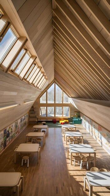 High Angle Classroom Interior Design Premium Ai Generated Image