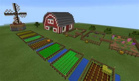 Minecraft Barn Farm And Windmill And Fence Minecraft Barn Minecraft