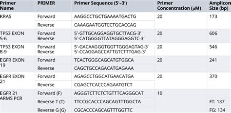 Primer Used In Examining Egfr Kras And Egfr Download Scientific Diagram