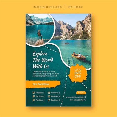 Travel And Tourism Social Media Poster Template 1 Premium Psd