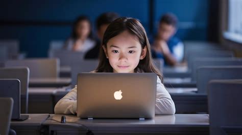 Premium Photo Girl Using The Laptop In Class