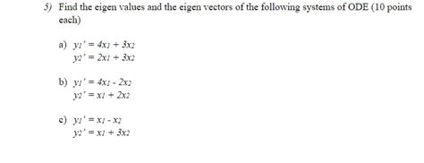Solved 5 Find The Eigen Values And The Eigen Vectors Of The Chegg Com