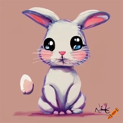Tiny Bunny Novel Style Cute Black And White On Craiyon