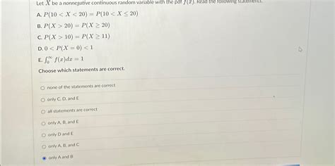 Solved Let X ﻿be A Nonnegative Continuous Random Variable