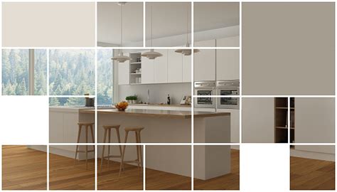 복사 공간 개념 인테리어 디자인 현대 부엌 프레 젠 테이 션 템플릿 텍스트에 대 한 기하학적 평방 모자이크 그래픽 효과 0명에 대한 스톡 사진 및 기타 이미지 Istock