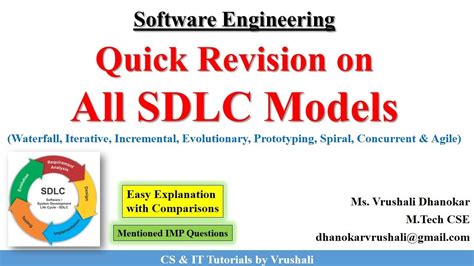 SE 12 All SDLC Models Revision Software Engineering Full Course YouTube