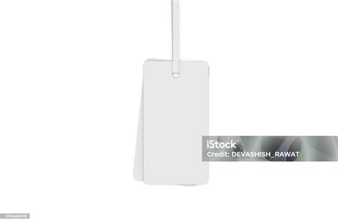 격리 된 흰색 배경 3d 그림에 빈 흰색 정리 레이블 및 태그 모형 템플릿 그네에 대한 스톡 사진 및 기타 이미지 그네 라벨 형판 Istock