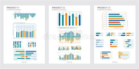Business Elements Charts In Color Finance Charts Stock Vector