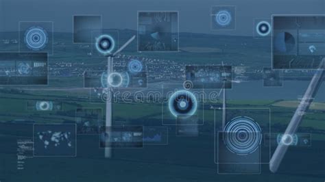 Animation Of Data Processing With Scope Scanning Over Wind Turbines
