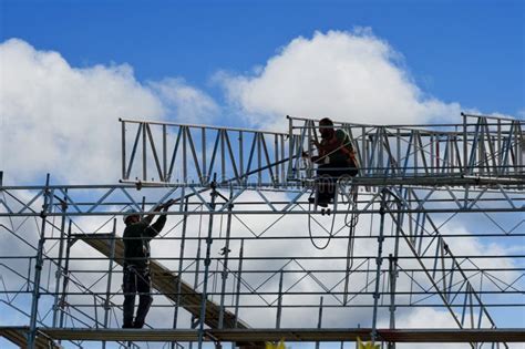 Assembly Of Scaffolding Editorial Image Image Of Safety 259429020