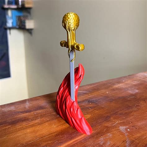 🔥 A Fire Endless Sword In Flame Bookshelf Decor・ Stl File For 3d