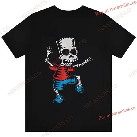 Bart Simpson Skeleton The Simpsons For Halloween T Shirt Hersmiles