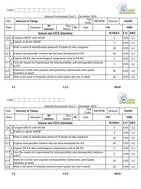 Iot 21cs735 Iat 3 Ques Paper Set1 Pdf Information Age Computer Architecture