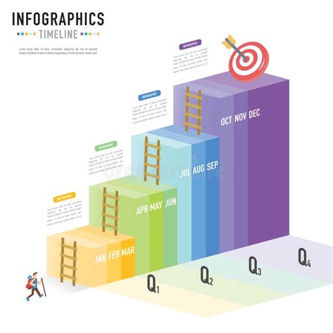 Stair Or Ladder Isometric Timeline 12 Months Infographic For Business