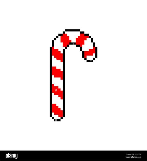Christmas Lollipop Pixel Art Candy Stick 8 Bit Stock Vector Image
