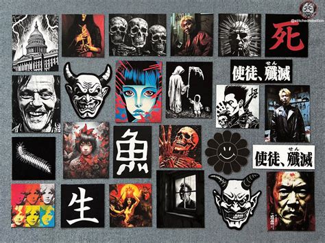 CUSTOM MADE PATCHES Dtg Print Sew On Patches Japanese Patch Horror Patch Oni Mask Patch