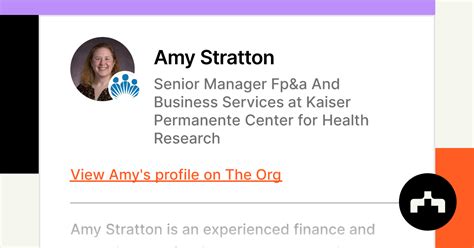 Amy Stratton Senior Manager Fpanda And Business Services At Kaiser