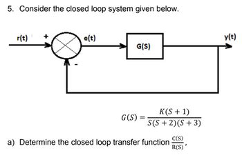 Answered Consider The Closed Loop System Given Below T E T G S G S K S S S S