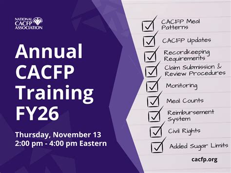 Upcoming Virtual Events National Cacfp Sponsors Association