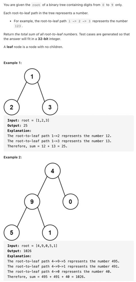 129 sum root to leaf numbers kickstart coding