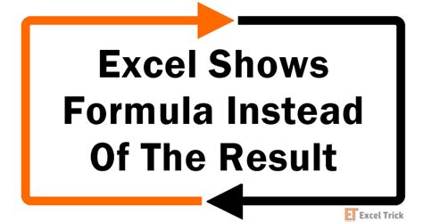 Excel Shows Formula Instead Of Result How To Fix