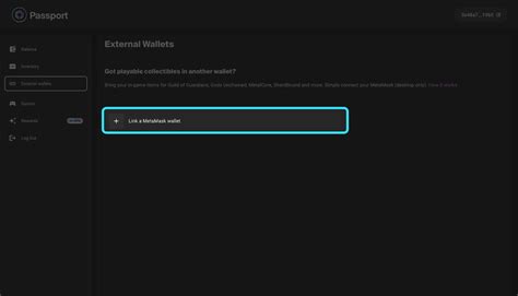 Screen Grab Showing Link A Metamask Wallet