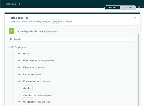 Workato Connectors Bamboo Hr List Employees In Directory Action