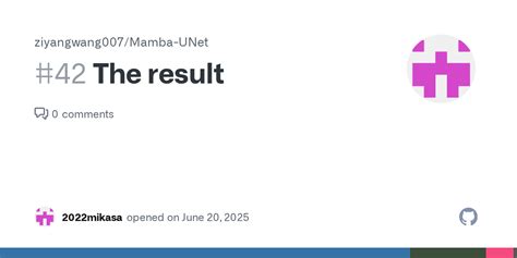 The Result Issue Ziyangwang Mamba Unet Github