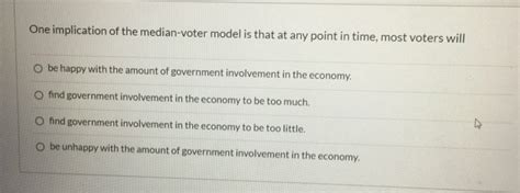 Solved One Implication Of The Median Voter Model Is That At