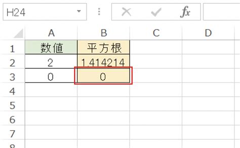 excelで平方根（ルート）を求める｜sqrt関数の使い方