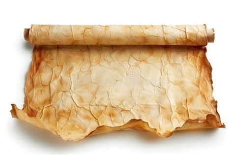 Ancient Scroll On White Background Mysterious Historical Artifact
